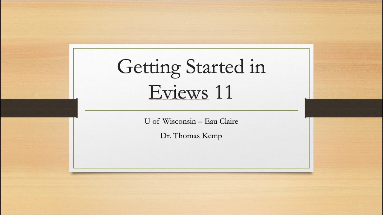 Getting Started in Eviews