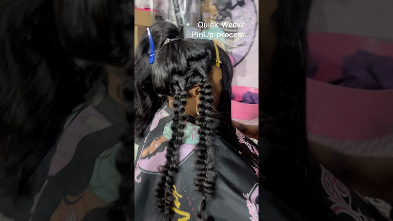 Pin up process on a quick weave