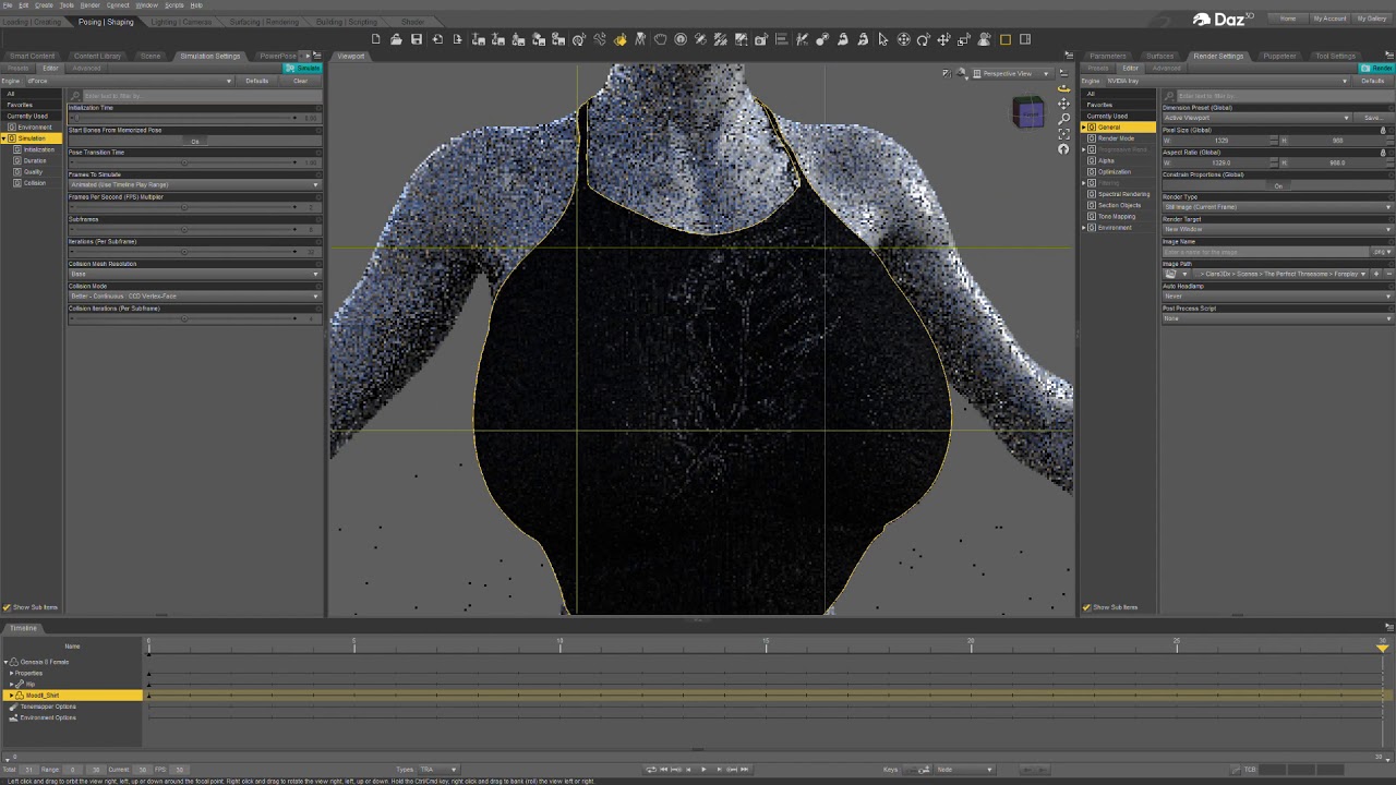 DAZ Studio, Fitting with dForce / 16:9