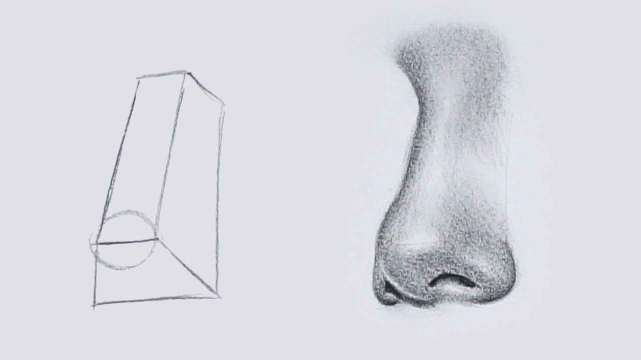 How to Draw a ¾ Nose - EASY