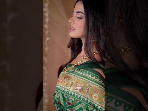 Green Patola Silk Saree For Wedding Guest
