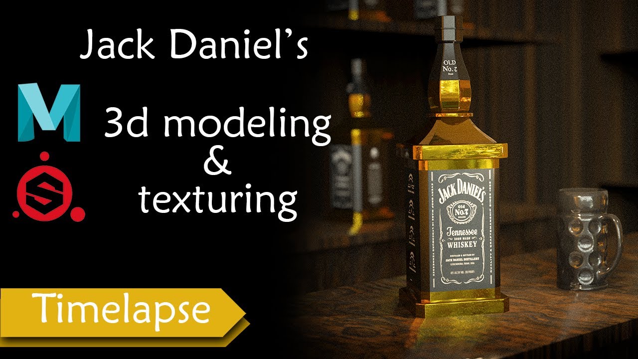Jack Daniel's Whiskey | 3d model | making | whole process | timelapse