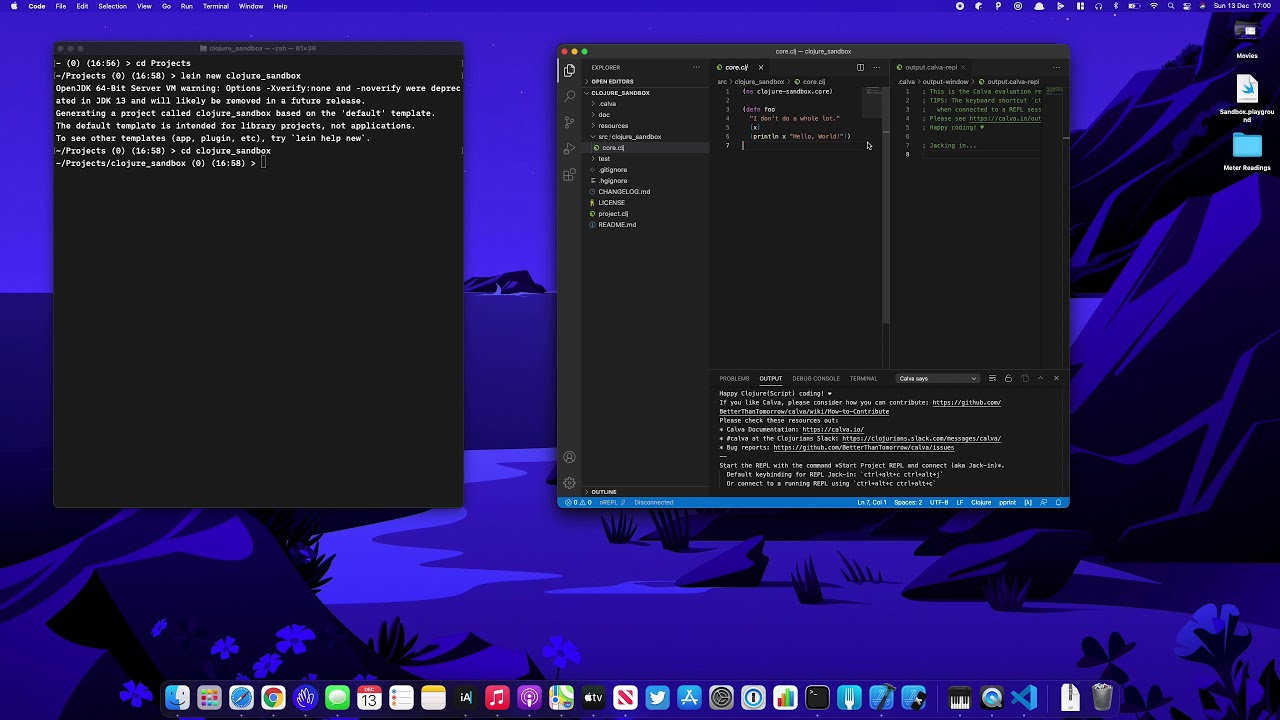 Evaluating Clojure forms with Visual Studio Code