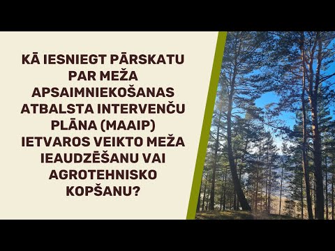 Kā iesniegt pārskatu par MAAIP ietvaros veikto meža ieaudzēšanu vai agrotehnisko kopšanu