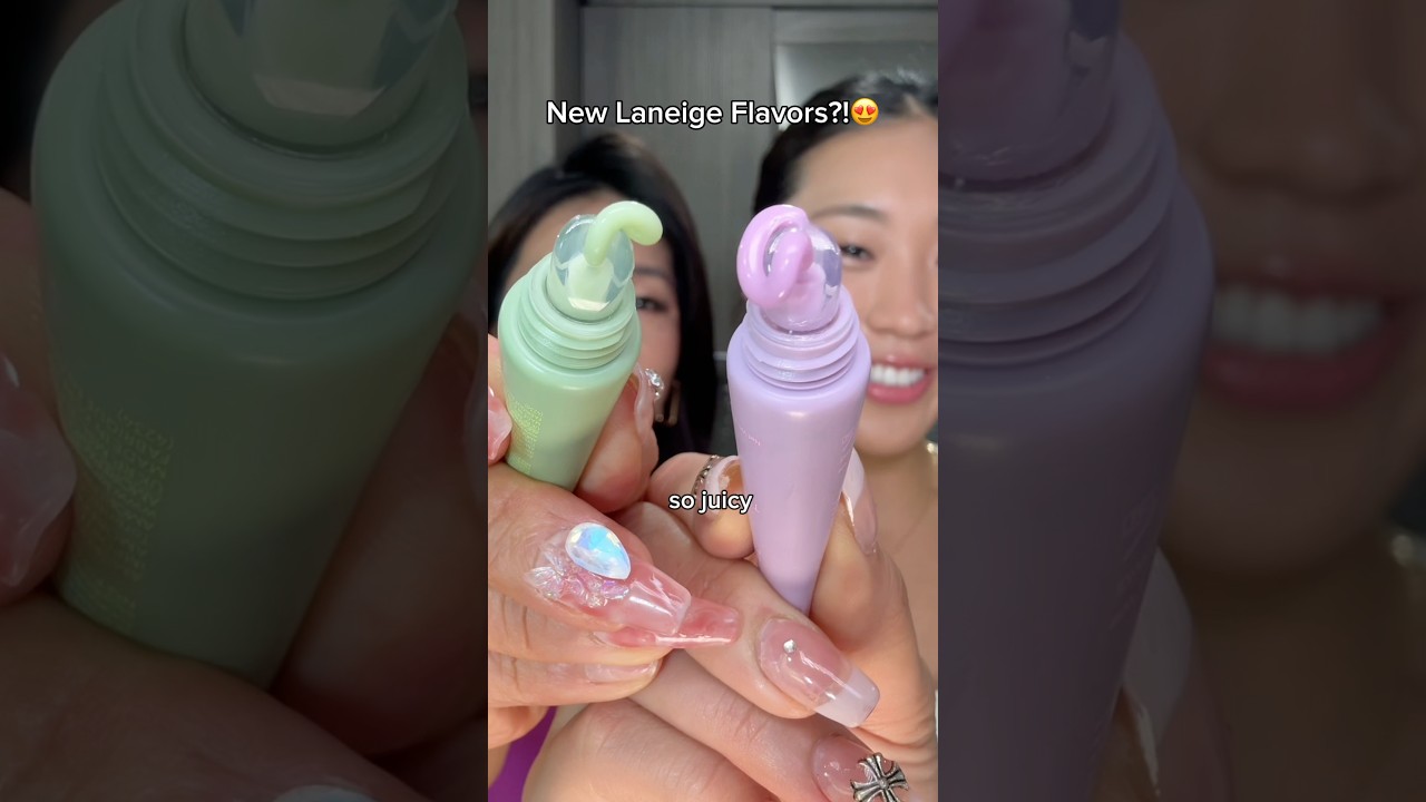 OMG Trying new LANEIGE lip flavors?!!😍🤩🍵 #laneige #kbeauty #korean #lips #lipbalms #matcha