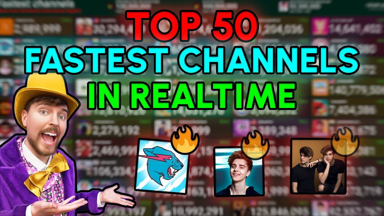 TOP 50 FASTEST GROWING CHANNELS ON YOUTUBE!
