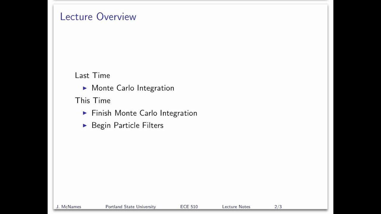 State Space Tracking: Lecture 05