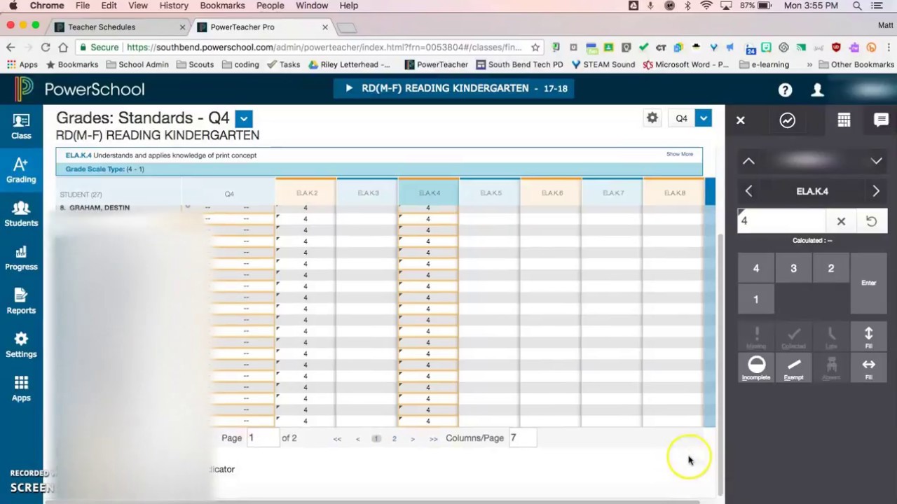 Kindergarten Standards Based Grading