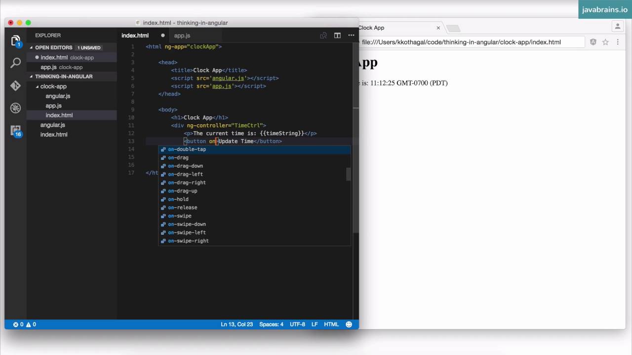Thinking in Angular1 22 - ngClick and data binding