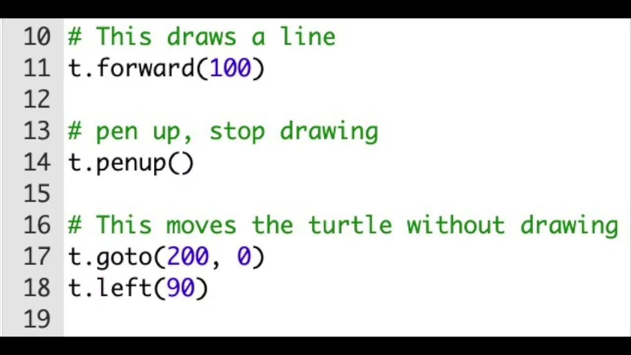 Python Turtle Penup and Pendown