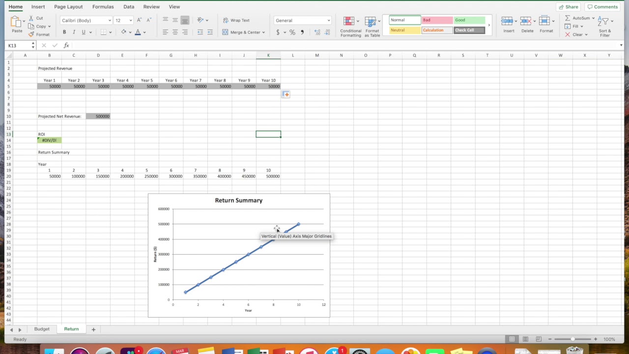 ROI Analysis Projection Tutorial