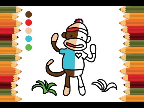How to draw Sock Monkey ||| Coloring pages for kids TV