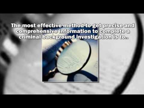 What is Criminal Background Investigation