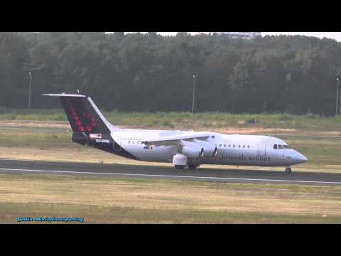 Brussels Airlines Avro Regional Jet RJ100 OO-DWG landing and takeoff at Berlin Tegel airport