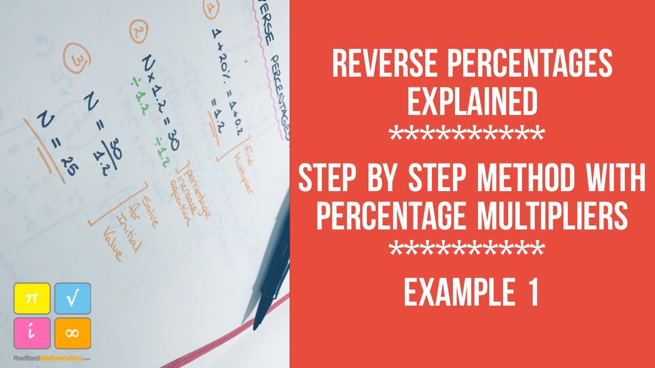 Reverse Percentages Explained - Step by Step Method - Worked Example 1