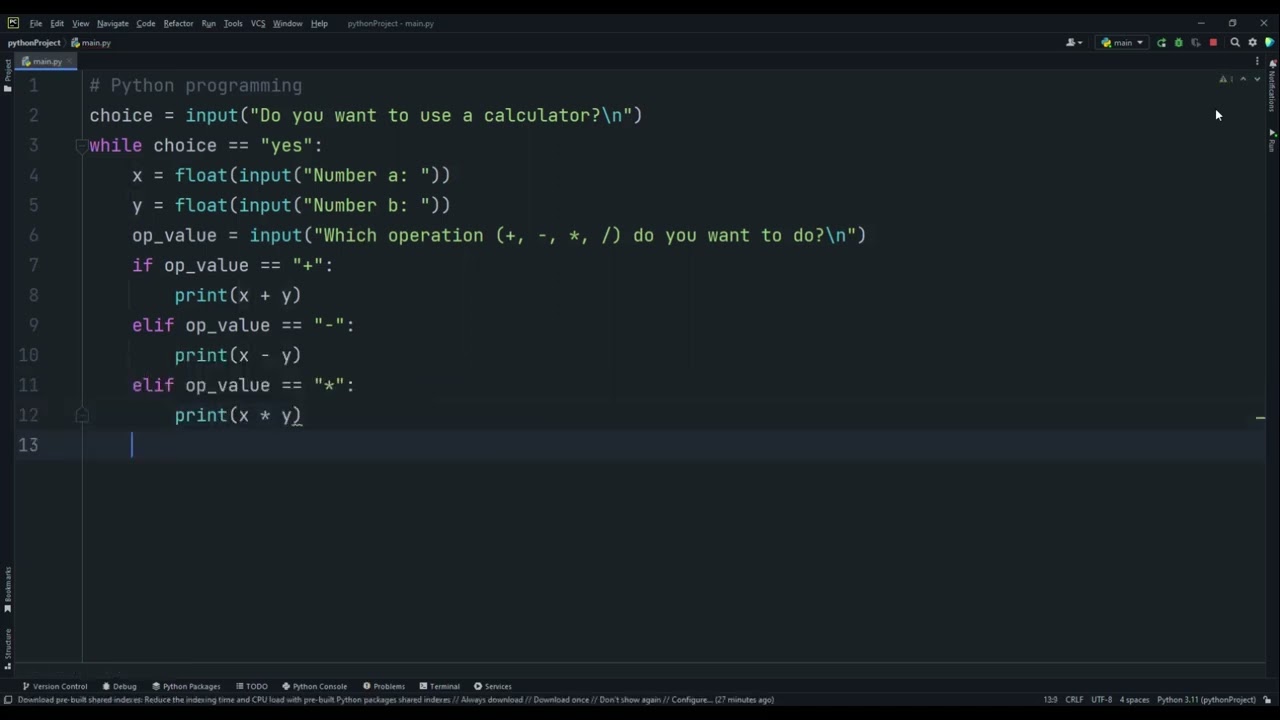 Python programming I Basic calculator I ASMR
