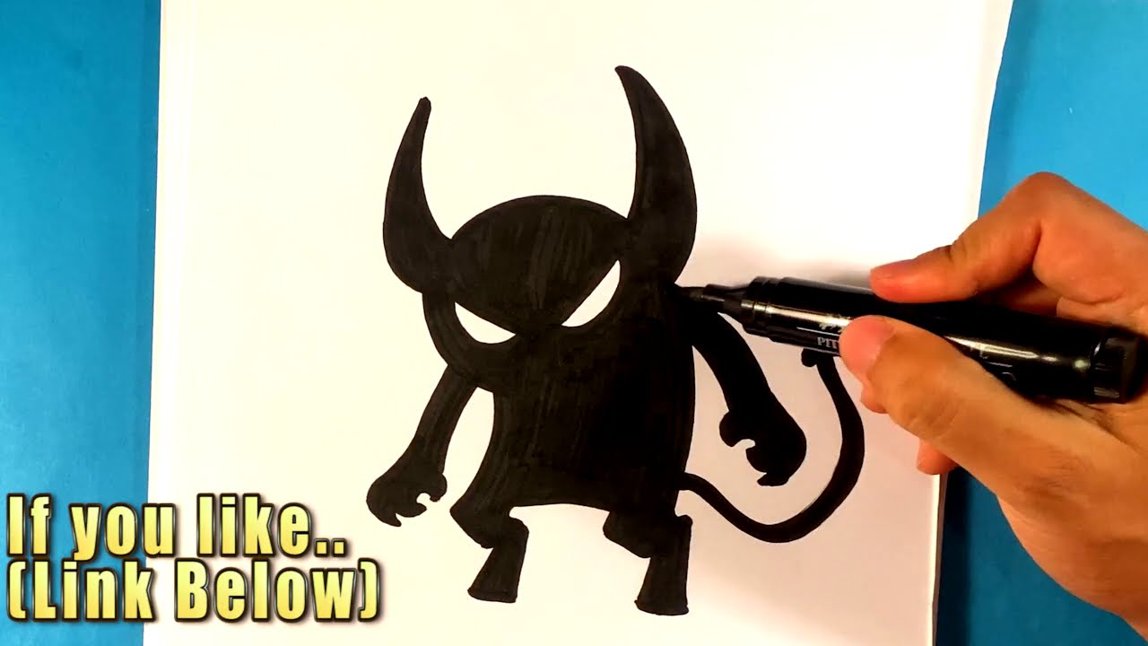 How to Draw Devil Shadow - Halloween Drawings
