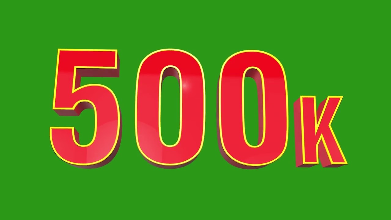 500k 3D Number, 500k subscribers celebrations