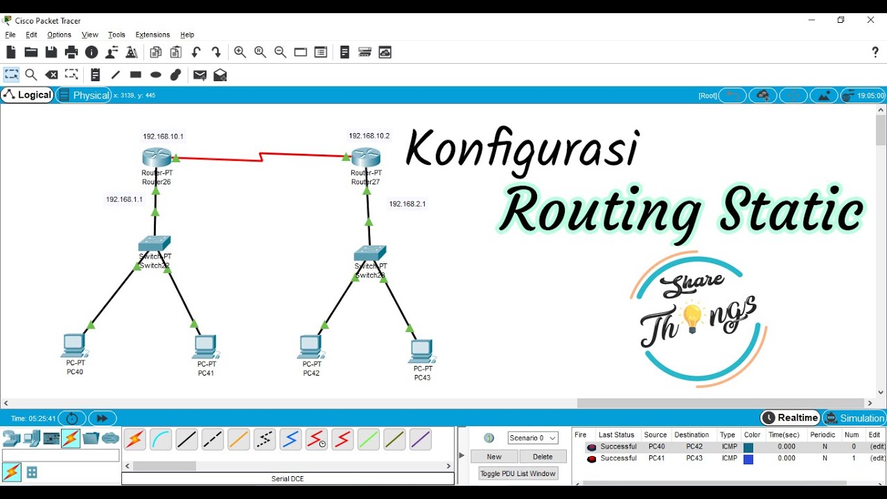 Konfigurasi Routing (Static Routing) di Cisco Packet Tracer