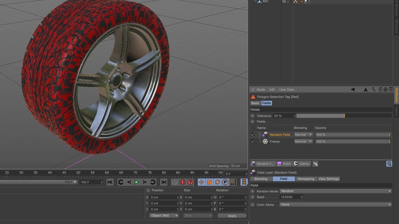 Tip - 240: Create a random polygon selection using Fields in Cinema 4D