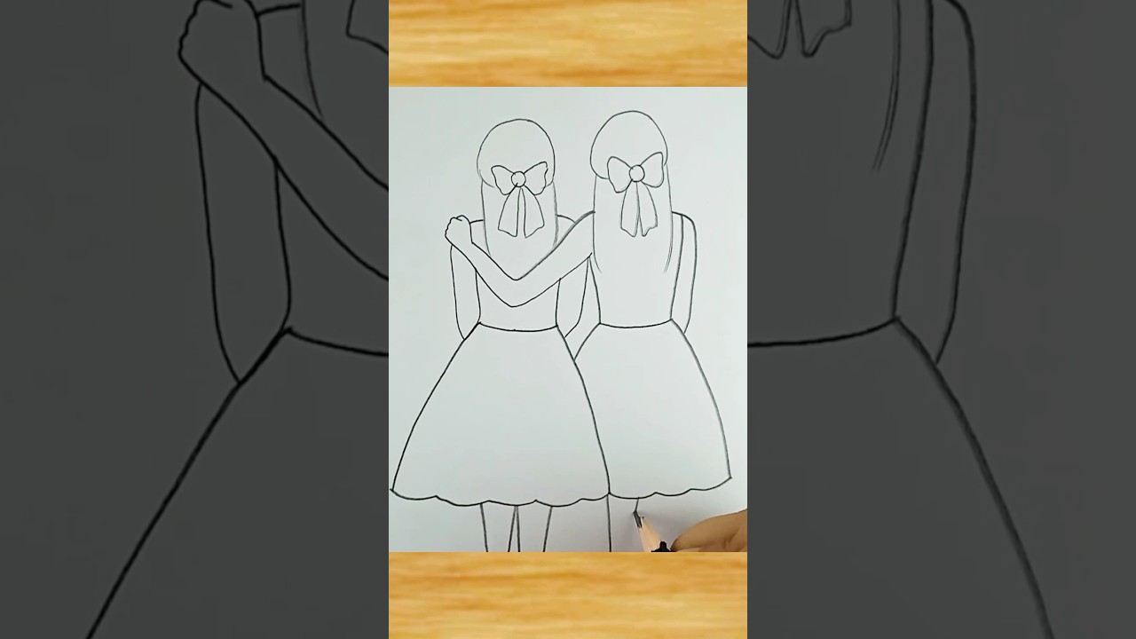 best friends Drawing 🤗🥰🥰😃,#friendshipdaydrawing #bestfrienddrawing #bff #friendshipday2024 #shorts