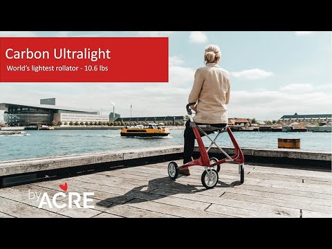 byACRE Carbon Ultralight Rollator Walker - 10.6 lbs Adult Walkers with 4 Wheels and Seat