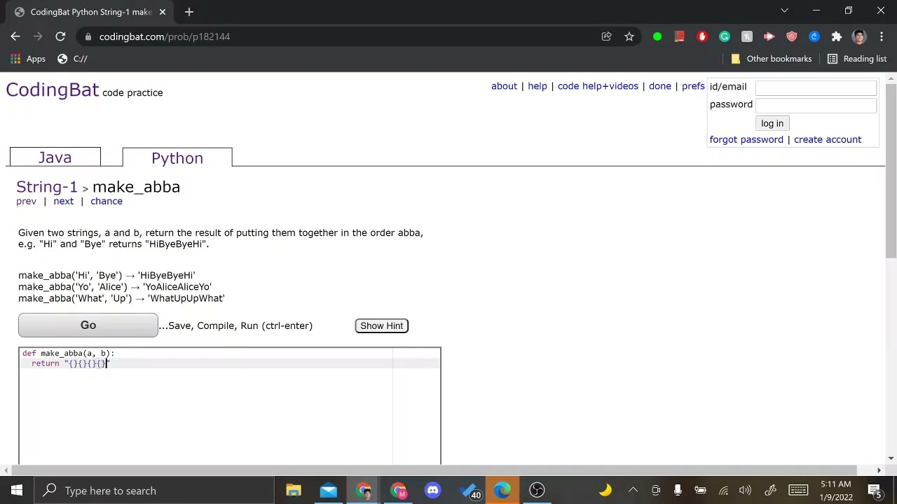 Coding Bat Problem 23 Make Abba