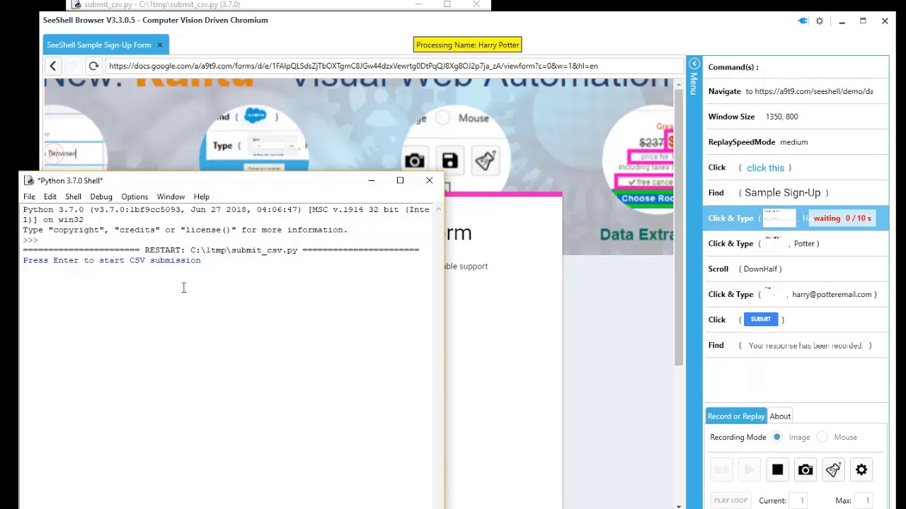 Computer Vision Driven Web Automation with SeeShell, Chromium and Python