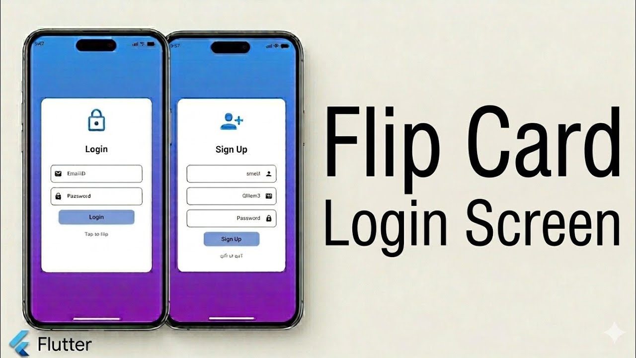 Interactive Flip Card Login Screen in Flutter | 3D Animation Tutorial | The Tech Leaf