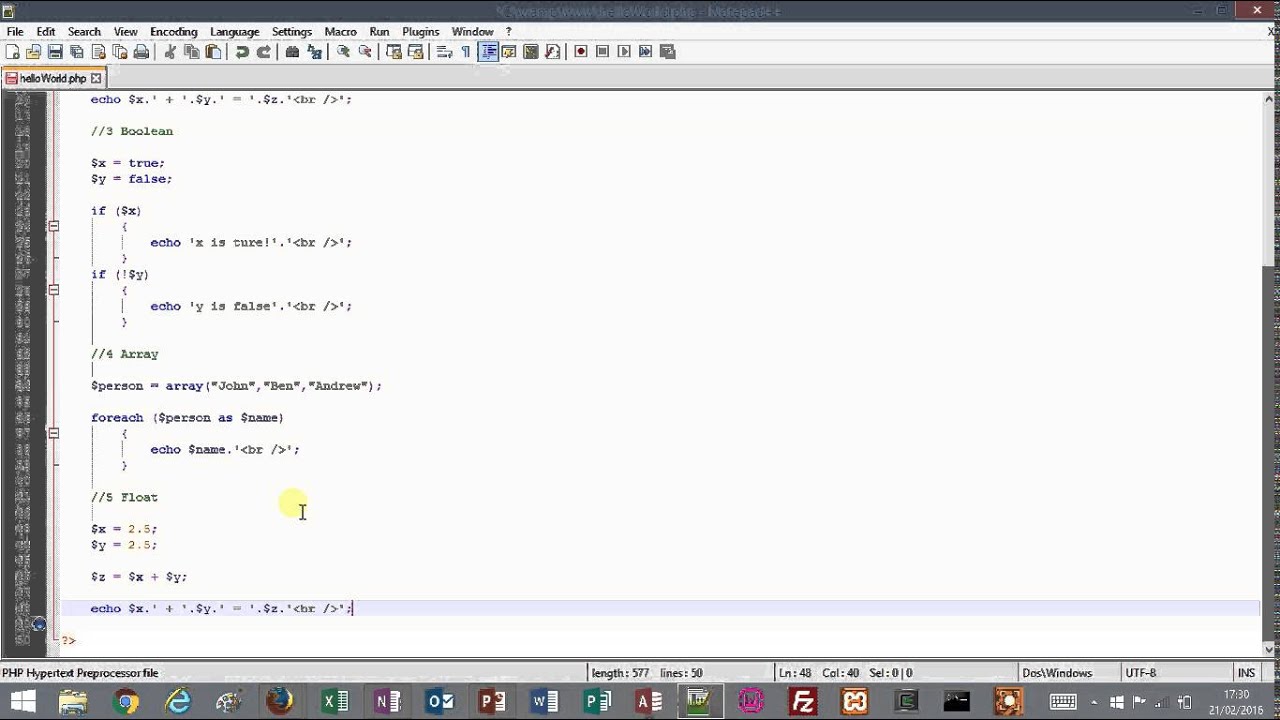 Tutorial 3 - PHP Data Types - Part 2