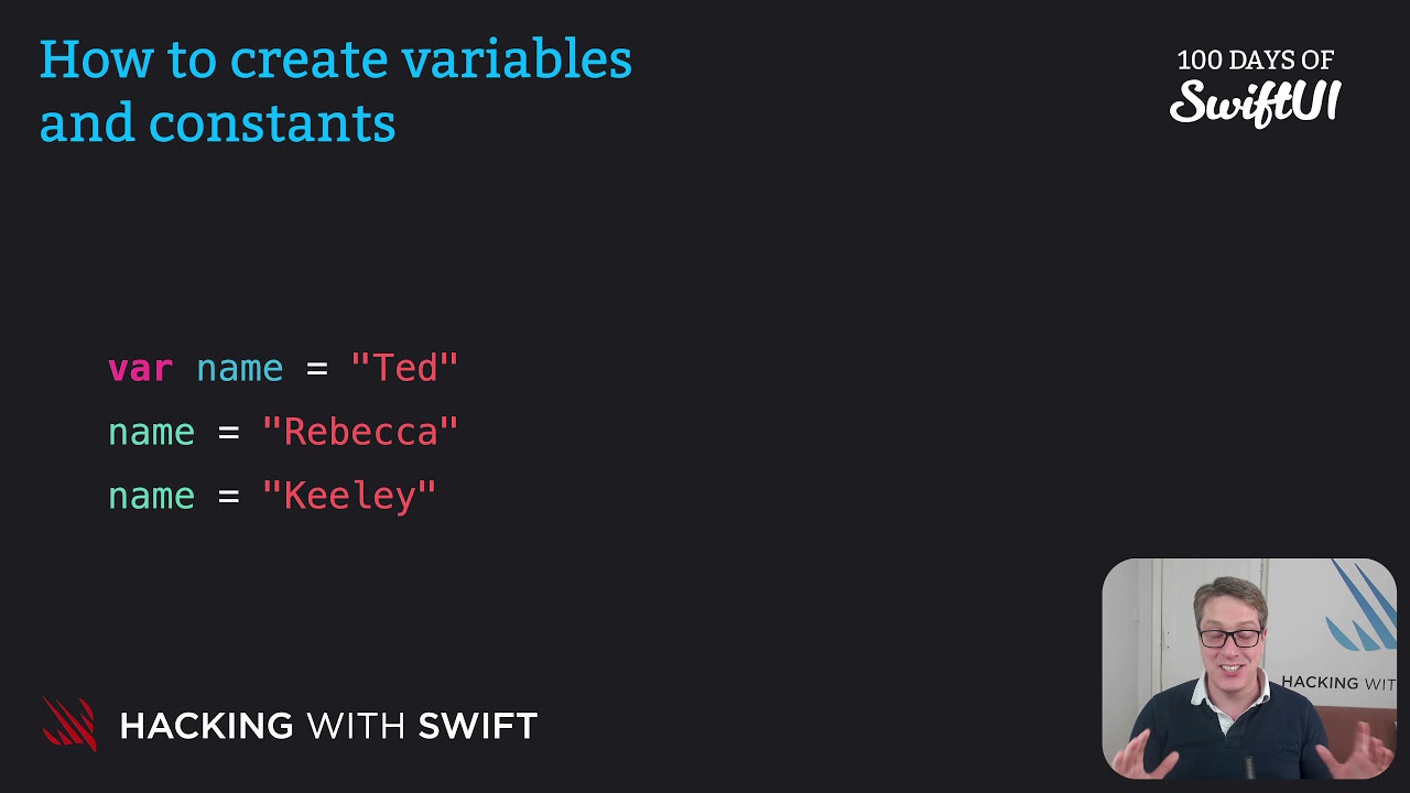 How to create constants and variables – Swift for Complete Beginners