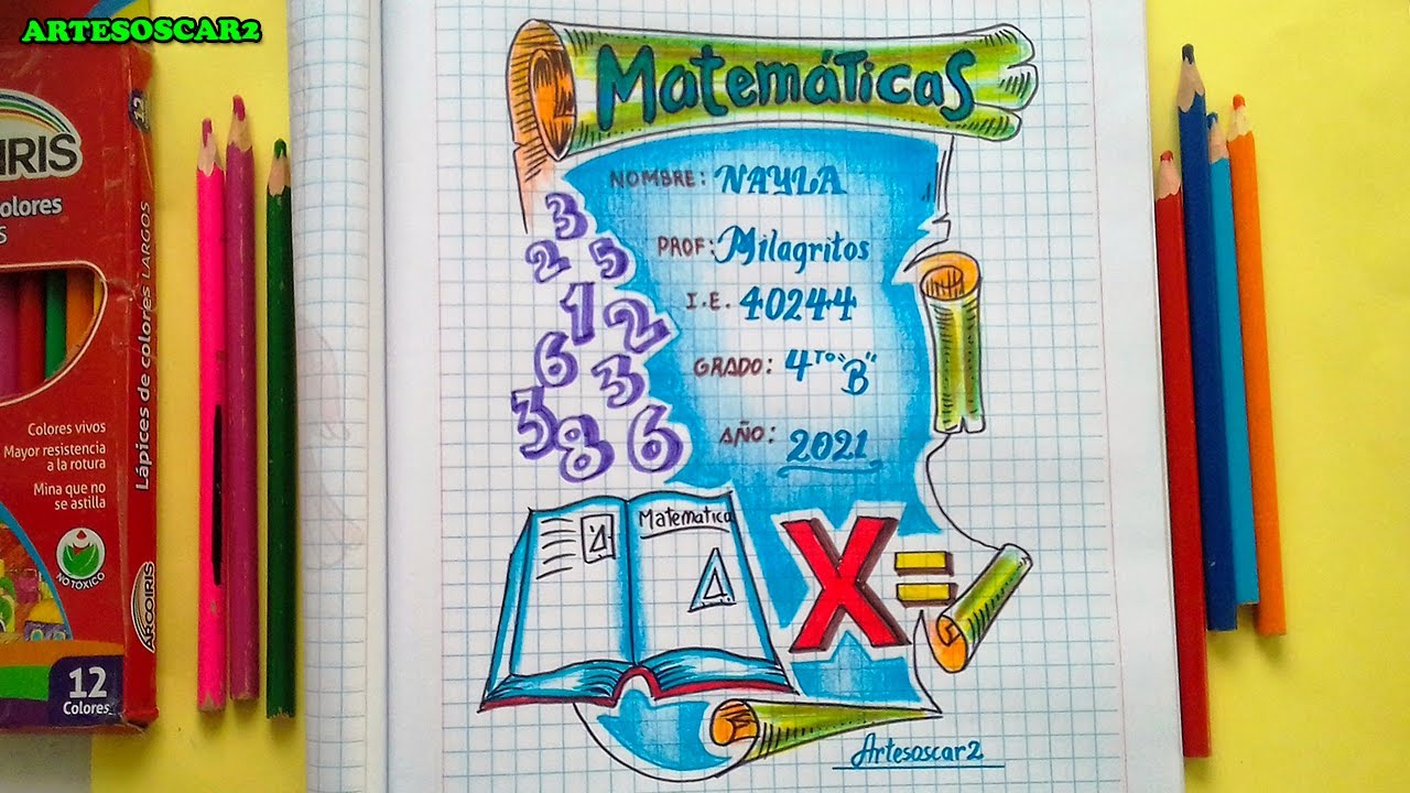 COMO DIBUJAR CARATULAS para MATEMATICA secundaria