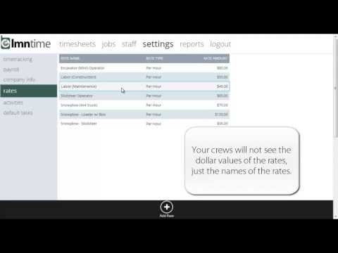 LMN Time - Help - Settings - Rates