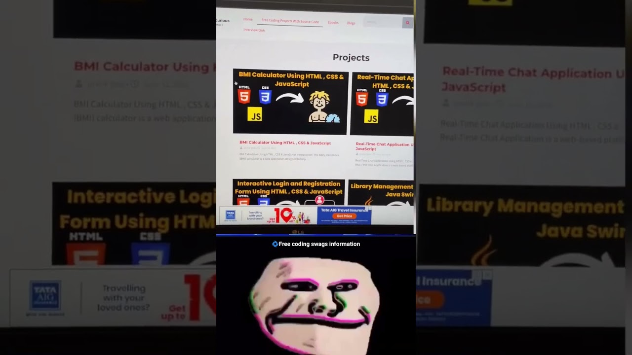 free coding projects source code with curious #projects  #webdeveloper #python #html #css #shorts #1