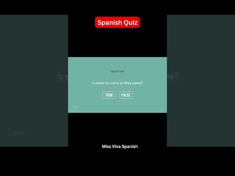 TO COME VENIR Spanish irregular verb conjugation quiz Conjugations in Spanish Present tense verb 2