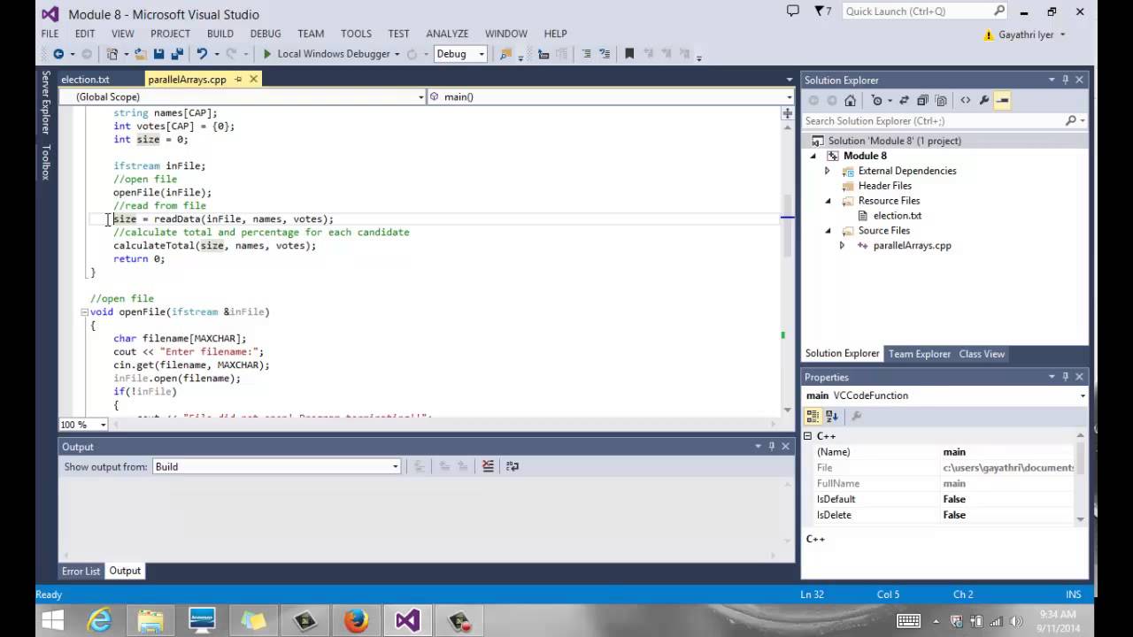 CS161 Chapter 8 parallelArrays
