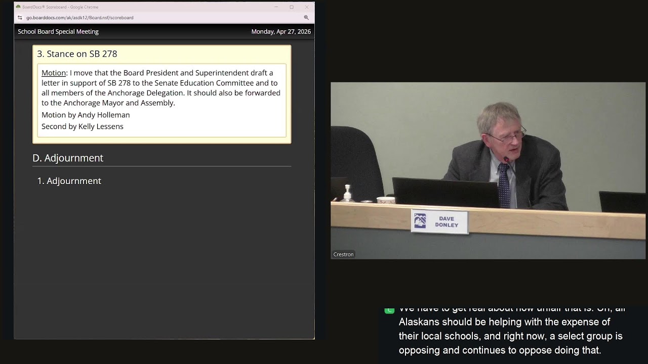 4/27/2026: School Board Meeting