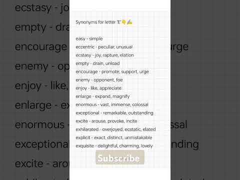 synonyms for letter E