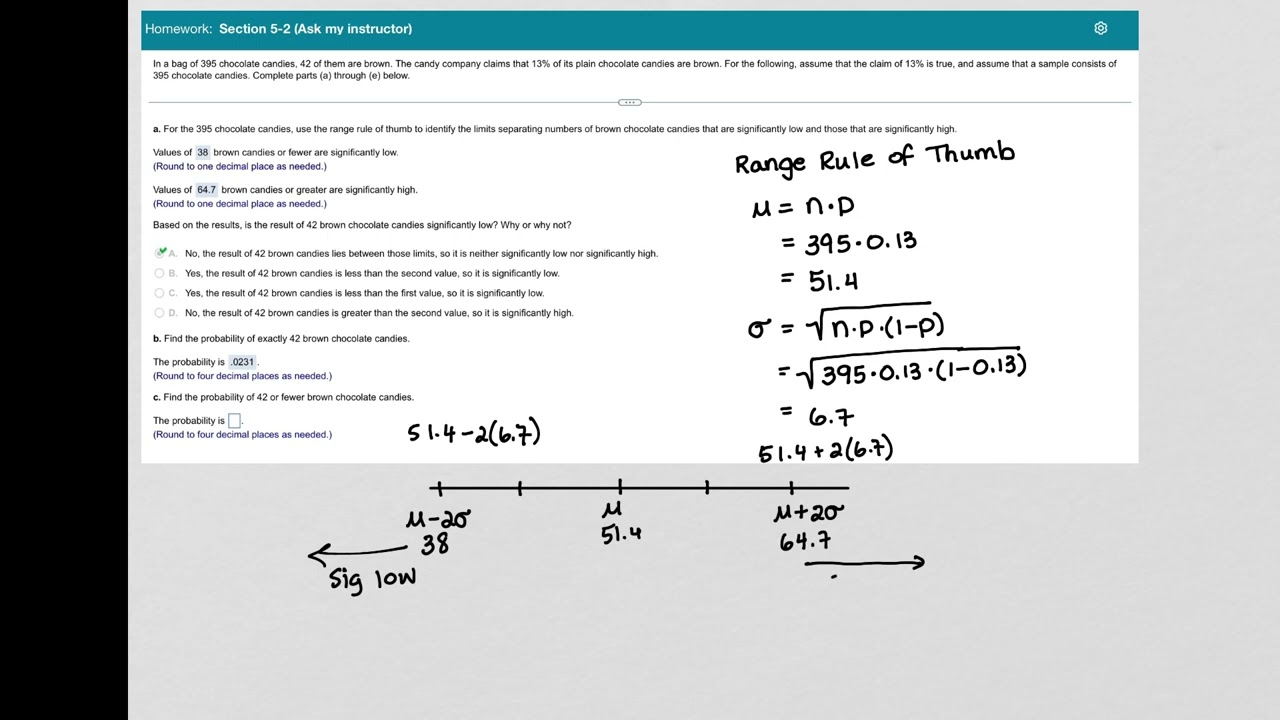 Section 5-2 - Binomial probability - chocolate candy