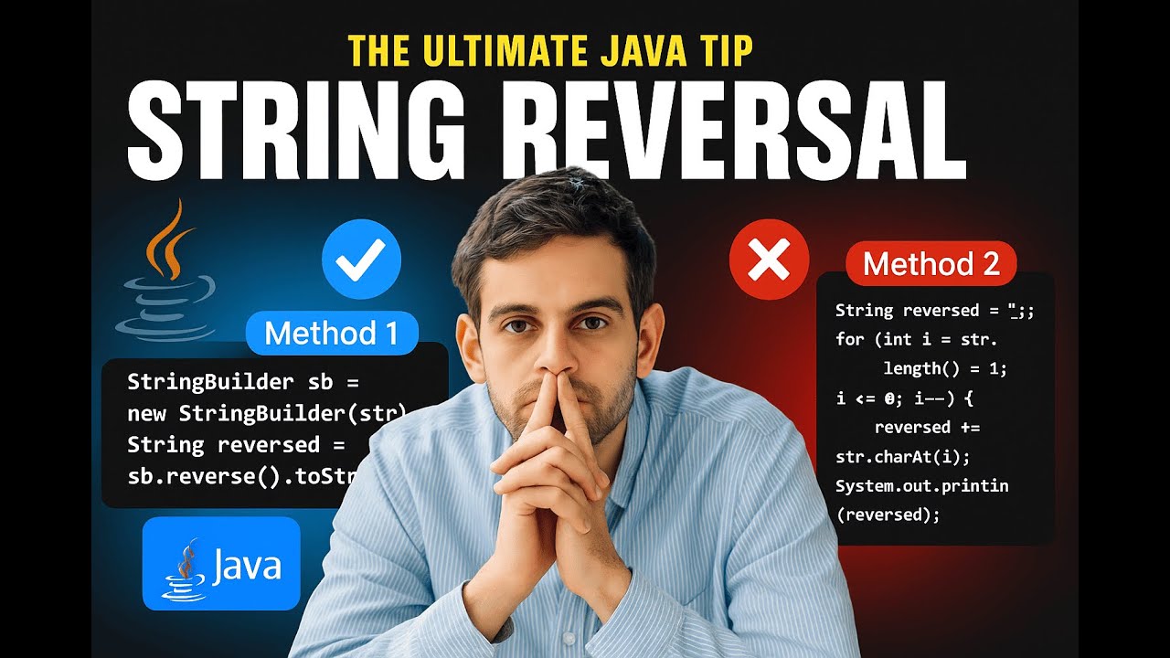 Reverse a String in Java | 2 Easy Methods (Loop + StringBuilder)