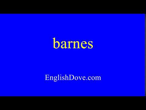 How to pronounce barnes in American English.