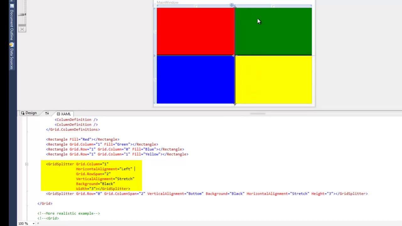 WPF Tutorial 11    GridSplitter