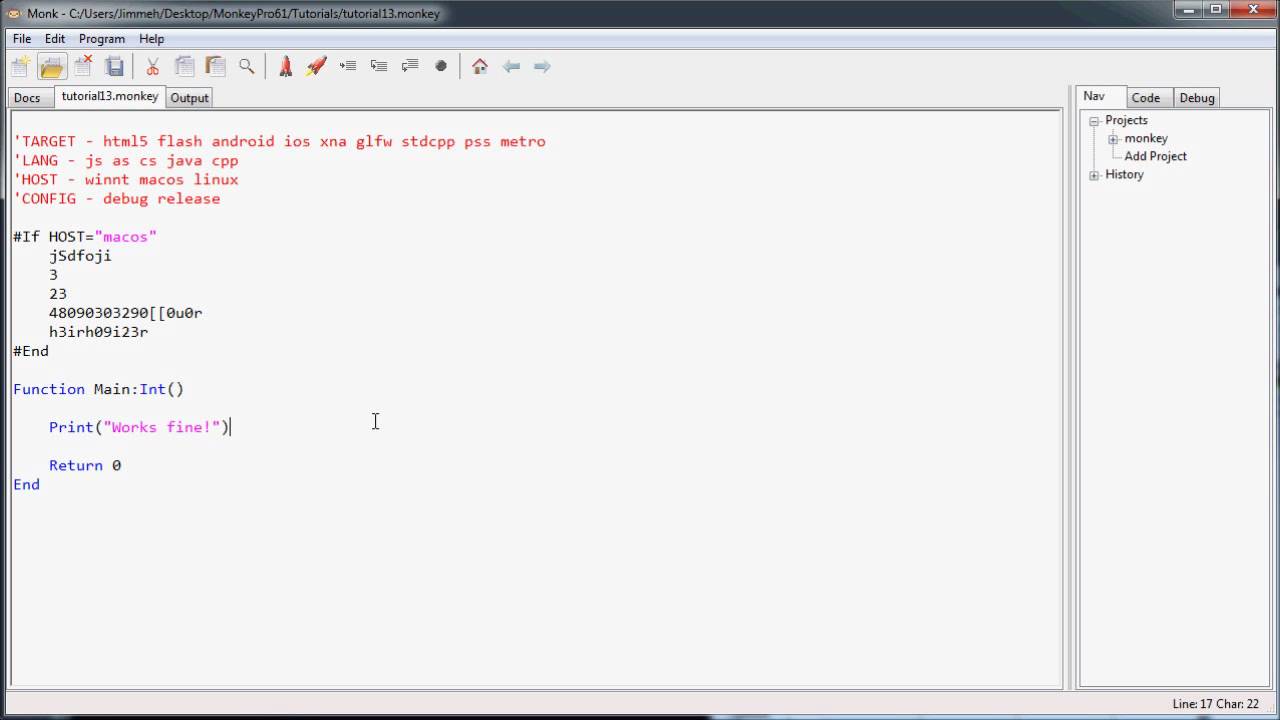 Advanced Programming in Monkey - 13 Preprocessor Directives
