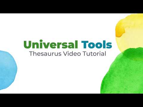 Universal Tools: Thesaurus