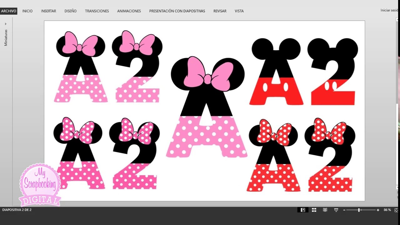 Alfabeto de Minnie Mouse | Mickey Mouse -  Power Point