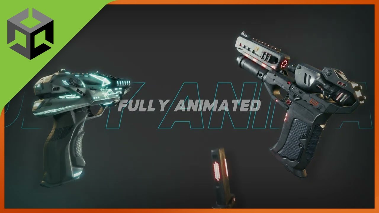 Unity / Unreal Asset: Sci-Fi Weapons - Neon SciFi Firearms with 5 Skins per Weapon