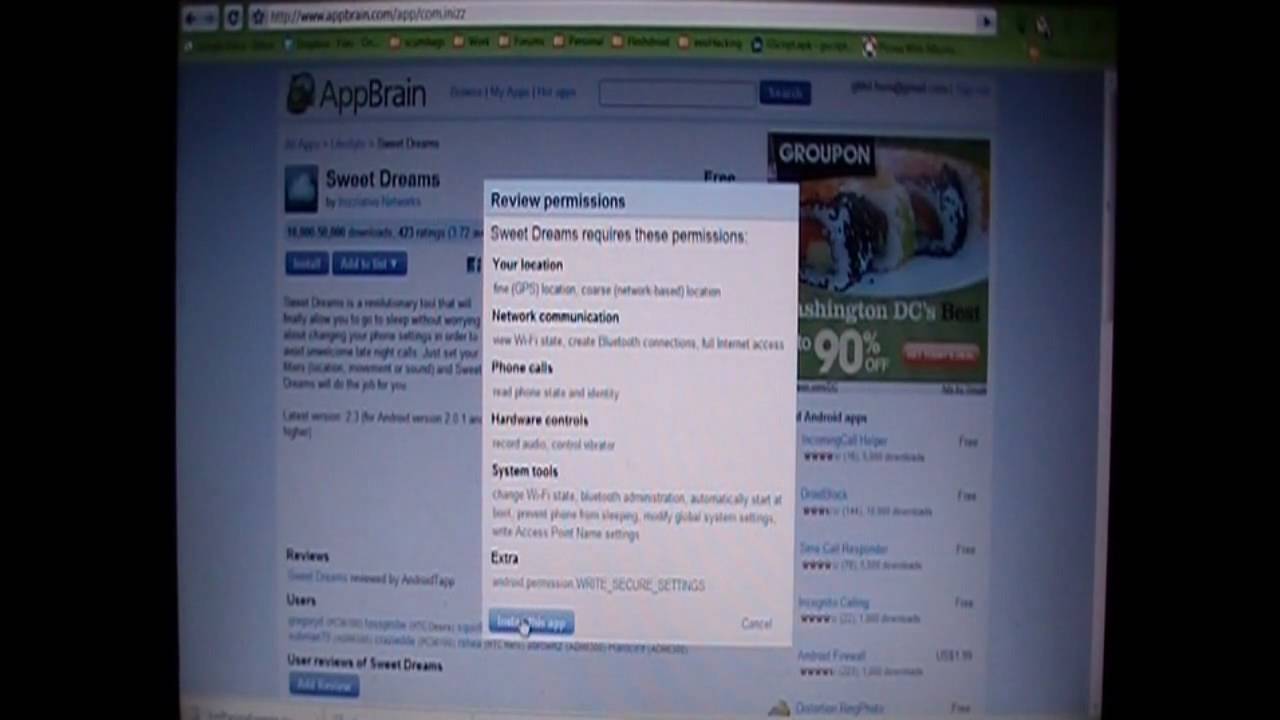 Android App Brain Web Install