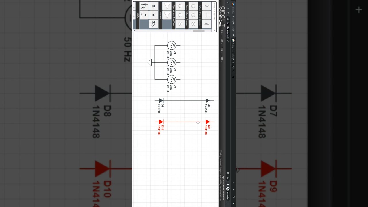 Simulation using CircuitLab | Three Phase Rectifier |AC to DC |Simple Electronics For Beginners 2023