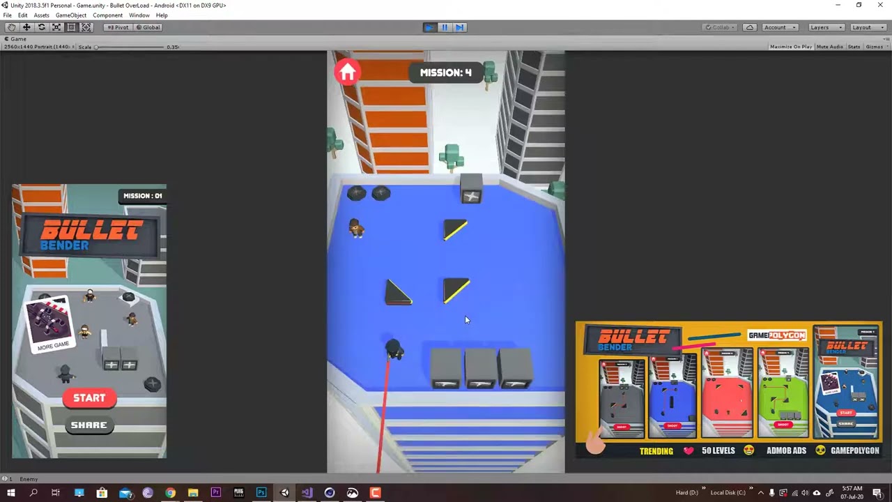 Bullet Bender Unity Game Source Code #unity #unity3d #unitydev #unitydeveloper #sourcecode