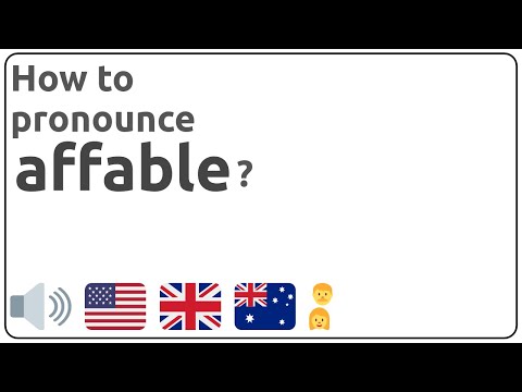 How to pronounce affable in english?